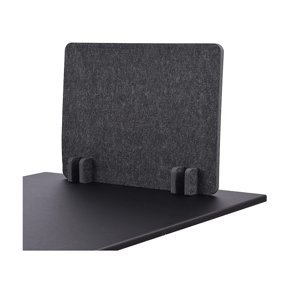 Stand Up Desk Store ReFocus Raw Noise and Distraction Reducing Freestanding Acoustic Desk Divider Mounted Privacy Panel (Anthracite Gray, 20.9" x 16", 4-Pack)