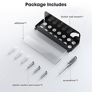 KUNSLUCK Wall Mount for Switch and Switch OLED, Metal Wall Mount Holder to Safely Store Your Switch Near or Behind TV (Black)