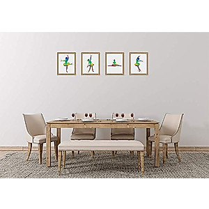 Little Girl Ballet Dancers Abstract Wall Art Print 8 x 10" Set of 4 Unframed, White Background, Perfect for for Girl Ballerina, Teacher and Lover of Ballet, Ideal Bedroom, Dance Studio, Locker Decor