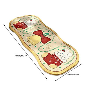 Dempiire Christmas Bathroom Rugs Christmas Decoration Christmas Front Door Mat Christmas Tree Shaped Carpet Christmas Throw Rugs for Bathroom Imitation Cashmeres Bedroom Bedside Carpet (Green)