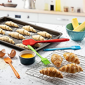 Gourmanity Cook Silicone Basting Brush Set of 4 | Silicone Pastry Brush for Grilling, Cooking and Baking | Flexible Food Brushes | BBQ Brushes for Sauces & Marinades | Pack of 4 Multicolored