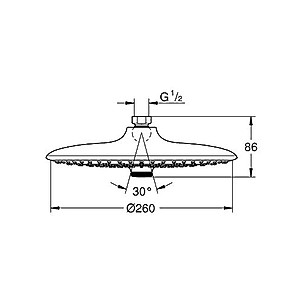GROHE 26457000 Euphoria Rain Showerhead, 10 Inches Starlight Chrome