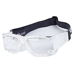Wonzone Unisex Kids Sport Glasses Anti-Fog Protective Safety Goggles w/Adjustable Strap for Basketball Football Hockey Rugby Baseball Soccer Volleyball and More (Transparent White)