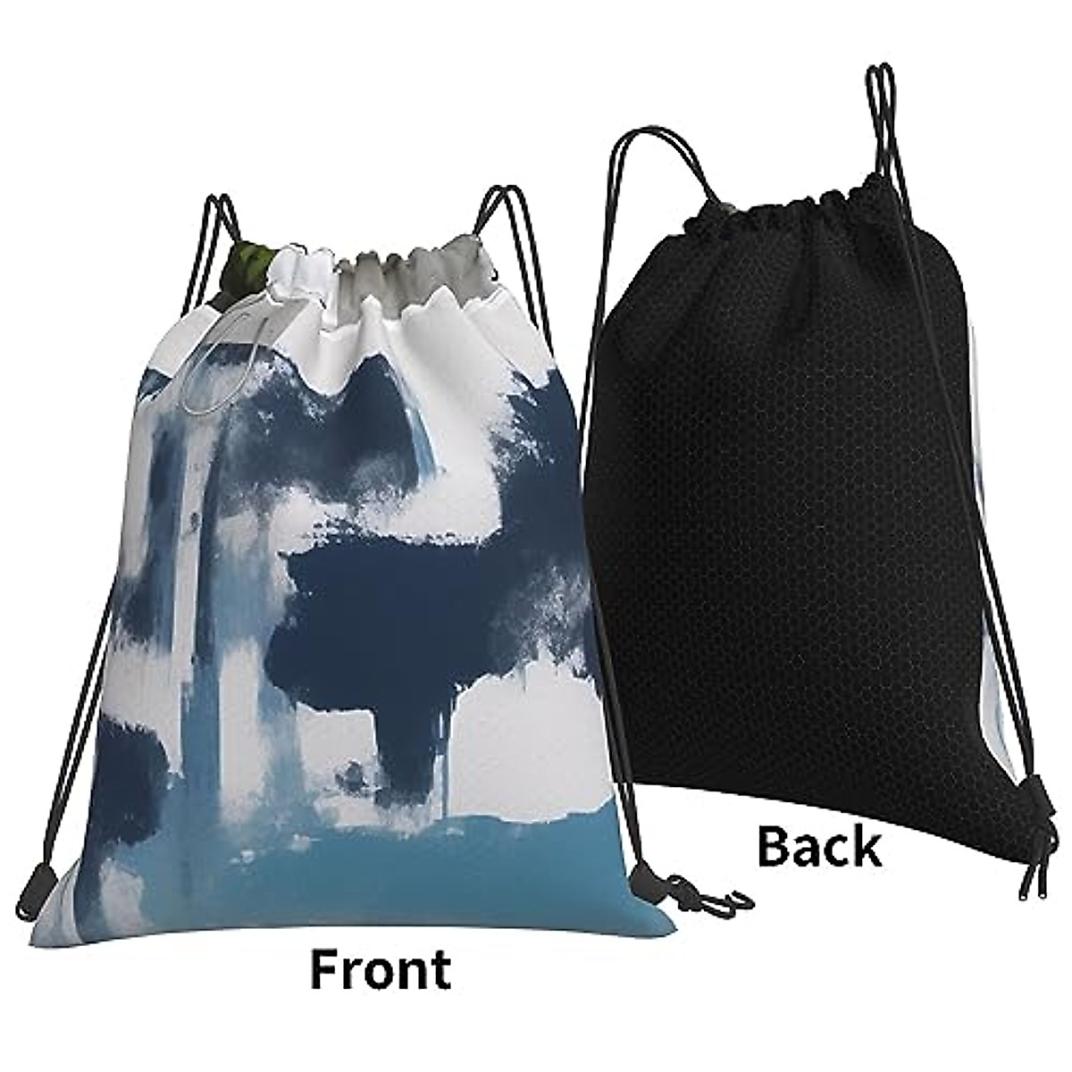 Wall Pattern Drawstring Backpack For Men And Women'S Sports And Fitness Bag, Large Size, Zippered Pocket, Lightweight, Foldable And Portable For Travel