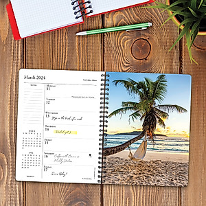 Willow Creek Press Ah, The Beach! Softcover Weekly Planner 2024 Spiral-Bound Engagement Calendar (6.5" x 8.5")