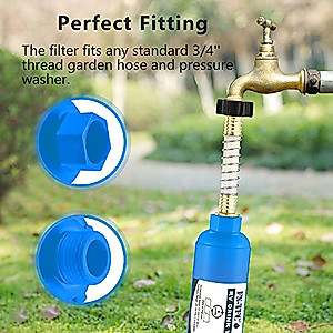 FS-TFC Garden Hose Water Filter 0.01 Micron Drinking Grade Filtration with Flexible Hose Protector Ideal for RV, Gardening, Farming, Pets and Marines, Drinking & Washing Water Filter