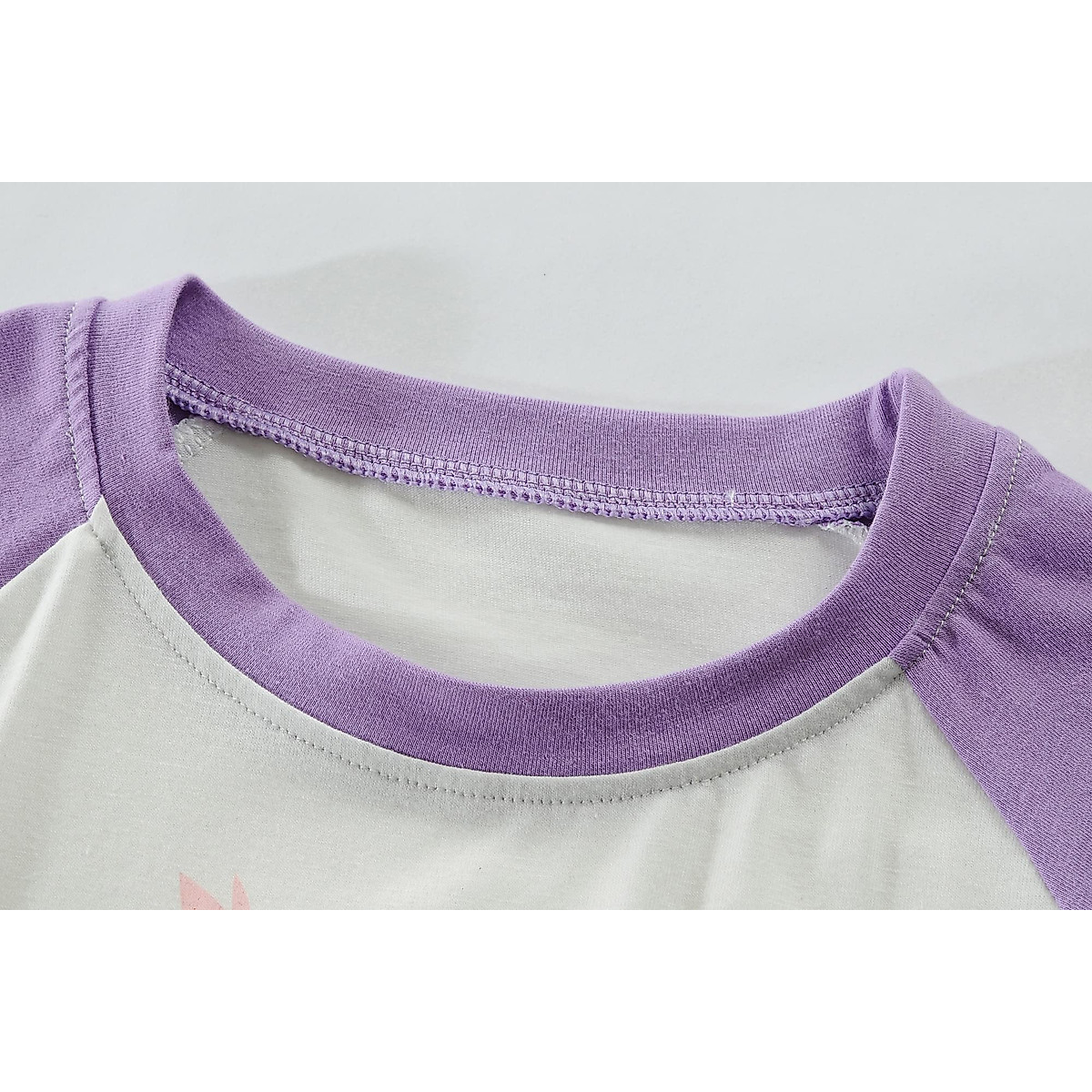 Little Hand Kids & Toddler Girls Dinosaur Pajamas 2 Piece Pjs Short Sets Summer Purple Sleepwear 5T