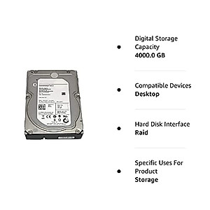 Seagate ST4000NM0033 Constellation ES.3 4 TB 3.5 inch Internal Hard Drive - SATA - 7200 rpm - 128 MB Buffer (Renewed)
