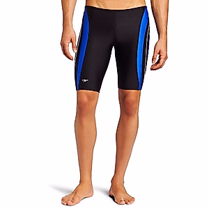 Speedo Men's Swimsuit Jammer Xtra Life Rapid Splice-Discontinued, Black/Blue, 22