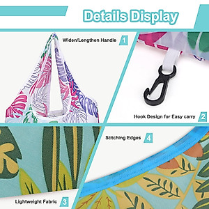 LOSANJI 6Pack Reusable Grocery Bags, Large Foldable Shopping Bag in Pocket, Nylon Recycle Groceries Bag with handles, Folding Heavy Duty Tote Bag for Travel, Khaki Purple Coffee