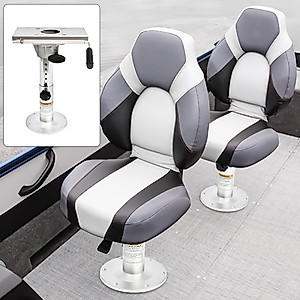 Boat Seat Pedestals, Pedestal Boat Seat Base, Adjustable Height & Swivel, 13-19 inches, for Yachts, Speedboats, Fishing Boats, and Others