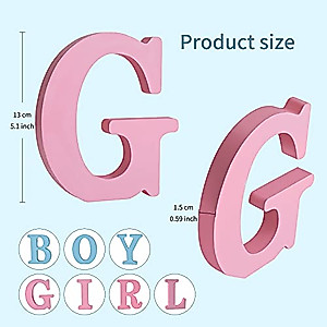 Gender Reveal Table Decorations, Boy Girl Letter Table Signs Blue and Pink Wooden Tabletop Decor for Gender Reveal and Baby Shower Party Supplies
