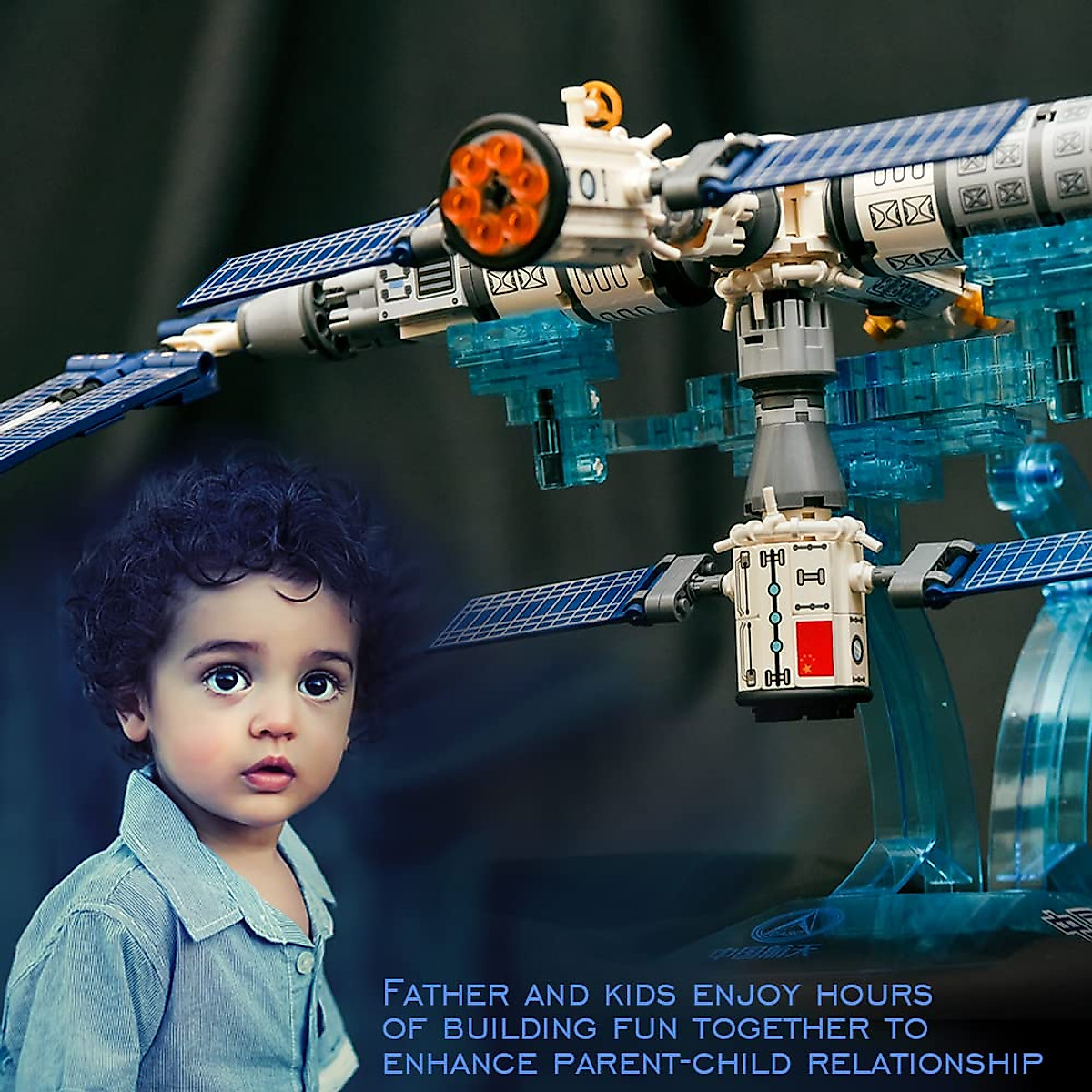 EDGKODK City International Space Station Building Toys, CNSA Tian Gong Universe Space Building Set Party Favors for Boys 8-14 (Compatible with Lego)