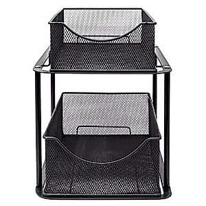 2 Tier Mesh Sliding Drawers - Cabinet Baskets Under The Sink Organizer