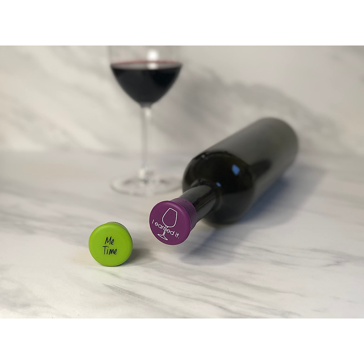 CapaBunga Silicone Wine Stoppers for Wine Bottles - 4 Pack Funny Wine Stoppers - Airtight Wine Bottle Stoppers Wine Saver Wine Bottle Caps - Wine Accessories for Wine Lovers - Classics