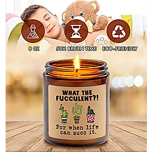 What The Fucculent Candle - Funny Gift for Her - Gift for Plant Lover - Plant Decor - Crazy Plant Lady - Lavender Scented Candles - Soy Candles