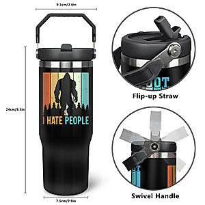 ysnifeiw 30oz Bigfoot Tumbler with Top Handle and Flip Straw Bigfoot/Sasquatch Gifts Cup for Dad Father's Day Birthday Christmas Gifts for Men