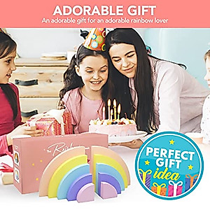 Decorably Rainbow Bookends for Kids, Book Ends for Kids Rooms, Book Ends Kids, Kids Bookends for Baby Room, Kids Book Ends to Hold Books Kids, Bookends for Baby Nursery, Baby Book Ends for Shelves