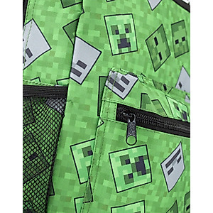 Minecraft Backpack Creeper 4 Piece Kids Green School Rucksack Set