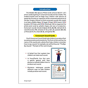 Super Duper Publications | Webber® Big Apraxia Photo Cards | Organized Words by Syllable for Ease of Speech Production | Vowels and Consonants | Basic Syllable Shapes | Activities with Instructions