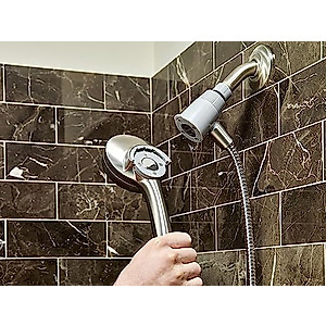 Moen Engage Magnetix Spot Resist Brushed Nickel 3.5-Inch Six-Function Eco-Performance Handheld Showerhead with Magnetic Docking System for Bathroom Shower, 26100SRN