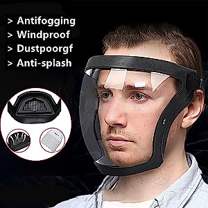 biondo beverly hills 【2PACK】 Transparent Anti-spray Face Shield Kitchen Protective Mask Splash-proof Full Face Cover Unisex Clear Goggles Kitchen Tools with PM2.5 filter
