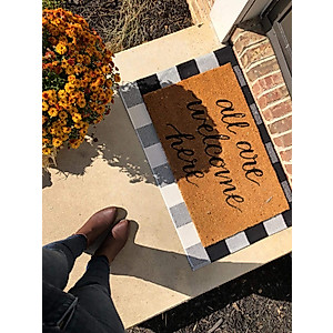 UKELER Buffalo Plaid Rugs 2×3- Cotton Retro Farmhouse Doormat Tartan Checkered Layered Door Mats Outdoor Hand-Woven Washable Throw Rugs for Front Porch/Kitchen/Sink/Bathroom/Entry Way