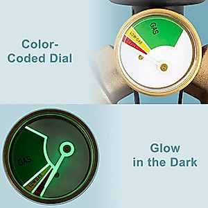 SHINESTAR 1lb to 20lb Propane Adapter with Durable Braided Hose, Comes with A Propane Tank Splitter with Gauge, Fit for Propane Stove, Griddle, Gas Grill and More