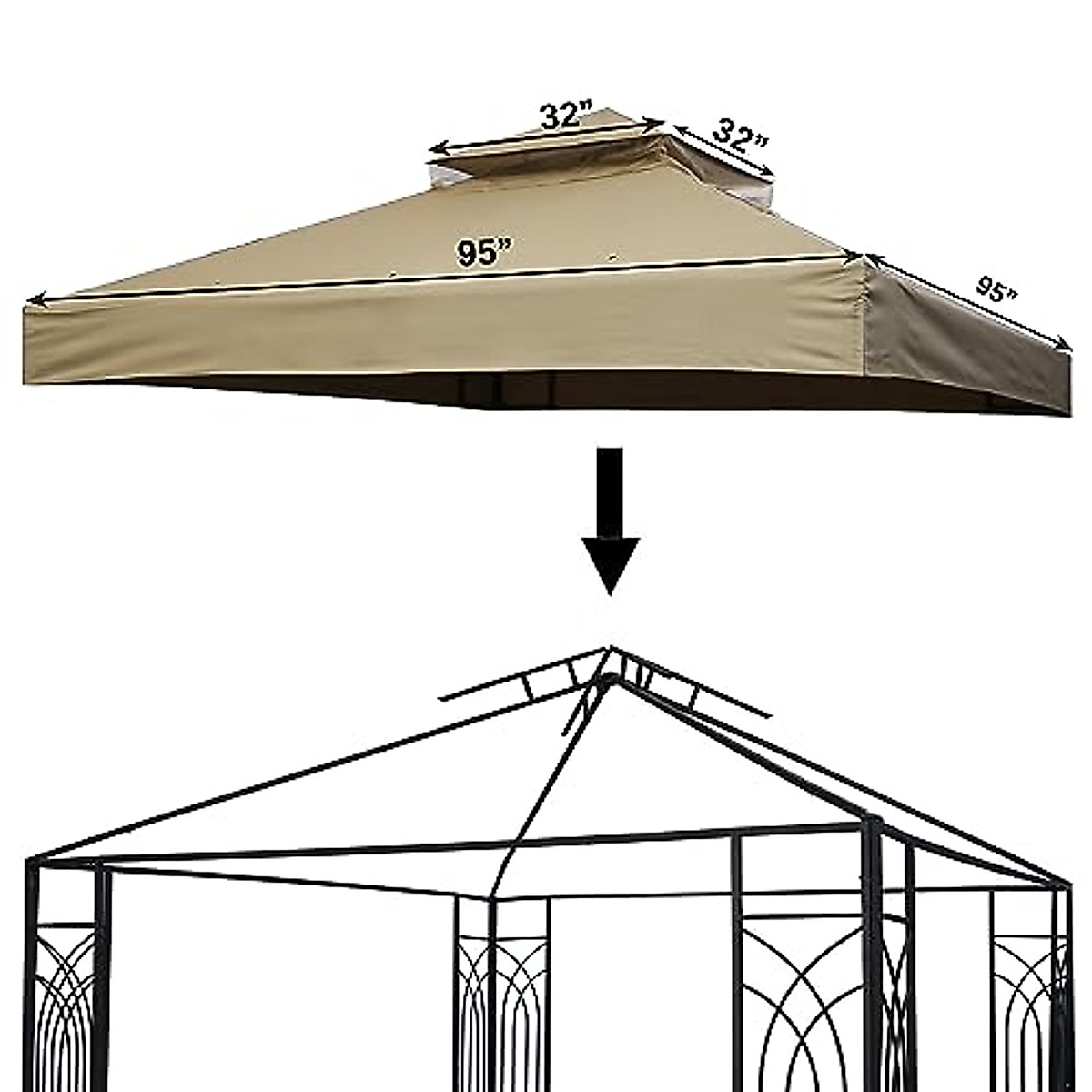 SCOCANOPY 8'x8' Gazebo Replacement Top for Model L-GZ385PST A101003000