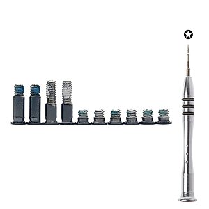 Bfenown Replacement 10pcs/Set Bottom case Screws + 1pcs 5 Point Pentalobe Screwdriver for MacBook Air 13” A1932 Retina 2018 2019 Year, A2179 2019 2020 Years MC 3302, A2337 M1 GPU EMC 3598 2020 (Grey)