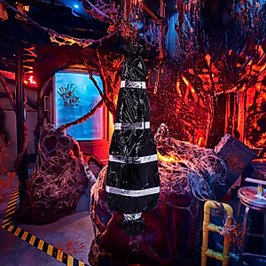 Niaoyun Halloween Decorations Dead Victim Props, Hanging Corpse Dead Victim Props Halloween Decorations, Scary Fake Corpse in Bag Hallowmas Outdoor Prop Creepy Haunted House Decor