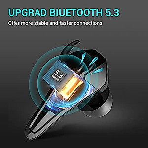 Wireless Earbuds Noise Cancelling,48 Hours Playtime Low latency Gaming Earbuds 5.3 Bluetooth Headphone IPX5 Waterproof Immersive Deep Bass Bluetooth EarBuds Compatible with Apple & Android&PS4/PS5