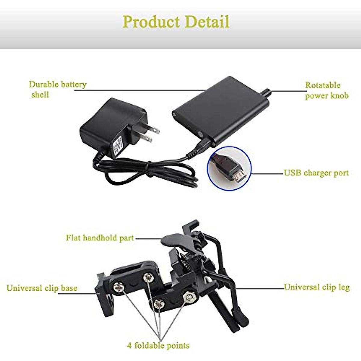 CARESHINE Portable Dental Headlight， Black LED Head Lamp for Surgical Medical Binocular Loupes with Protection Case