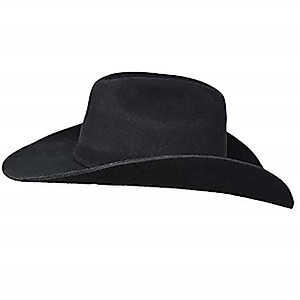 Bullhide Felt Collection Kingman 4x Premium Wool Western Cowboy Hat, 4" Brim, Black, 7 3/8