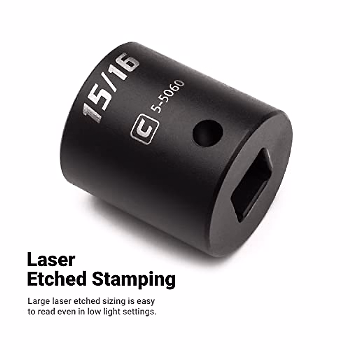 Capri Tools 1-1/8-Inch Shallow Impact Socket, 1/2-Inch Drive, 6-Point, SAE (CP55063)