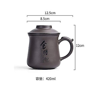 Aeseark Chinese Tea Cup Set Handmade Portable Clay Tea Cup,Ceramic Cup,Travel Tea Set Chinese-Kungfu Tea Set Coffee Mug Juice Cup,As Holiday Gifts（14.2 OZ）
