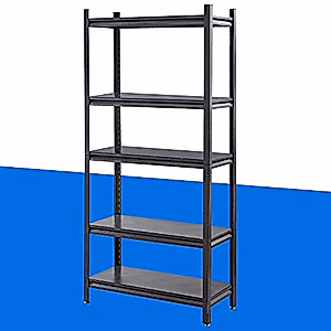 5 tier Storage Shelves Heavy Duty Garage Shelf Storage, Adjustable Carbon Steel Shelving Storage Unit, 76" Hight Storage Utility Rack for Kitchen Bathroom Warehouse Pantry 32" W x 16" D x 76" H