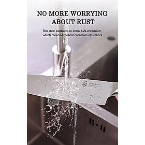 TUO Knife Set with Block and Sharpener, 16 Pcs High Carbon Stainless Steel Knife Block Set, Razor Sharp Kitchen Knife Set, Non-Slip Ergonomic Handle