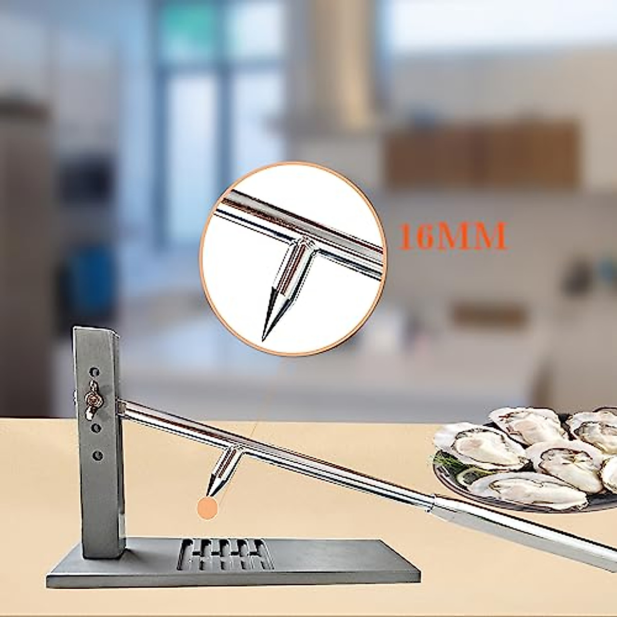 Dsyisvia Oyster Shucker Tool Set，Oyster Clam Opener，Oyster Shucking Machine, Oyster Opener with Oyster Knife for Hotel Buffets and Homes and Gift