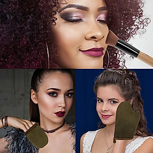 5 Piece Self Tanning Mitt Applicator Set with Self Tan Glove Tanning Back Lotion Applicator Tanning Brush Tan Face Mitt Exfoliating Glove, for Self Sunless Tanning Tan (bronze)