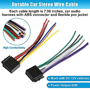 Universal ISO Car Radio Stereo Wiring Harness Adapter, Car Audio Video Wire Cable Power Speaker Connector