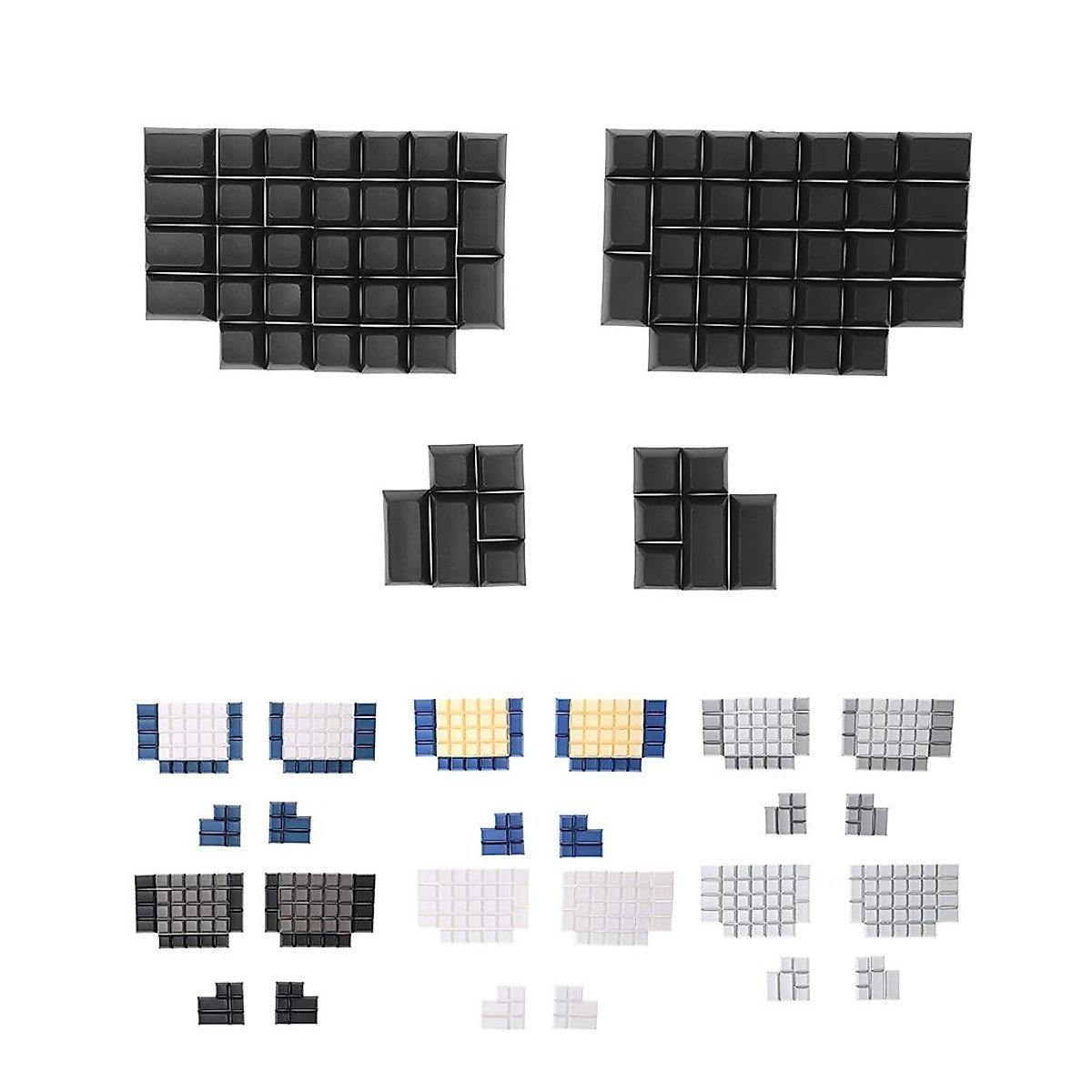 Kingjinglo Pbt Keycaps DSA Blank Keycaps for Ergodox Mechanical Gaming Keyboard DSA Profile Rainbow keycaps