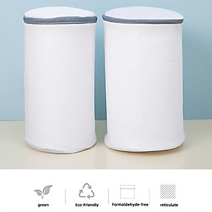Generic 2 Pack（ 8.27 x 13.78 Inch） Mesh Laundry Bags for Delicates - Versatile Shoe & Clothing Washing Bag - Prevents Tangles - Time-Saving Solution, white, 21*35