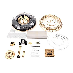 Gdrasuya10 42 Inch Crystal Ceiling Fan with Remote Control, Retractable Invisible Blades, LED Dimmable Chandelier 3 Speed 3 Color Pendant for Bedroom Living Room