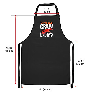 APASIN Cajun Crawfish apron, crawdaddy Kitchen Apron Gift with 2 Large Pockets, Adjustable neck strap apron, Gift for Dad, Grandpa, Uncle on Father's Day, Christmas gift (Crawdaddy - Black)