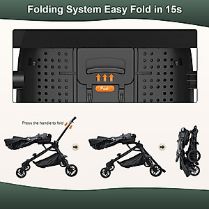 KNOIER Umbrella Stroller for Toddlers 1-3, Ultra Compact Lightweight Infant Stroller Travel Stroller with Snack Tray, Bassinet Mode, Fold 3-Position Recline, Extra Large Storage Basket