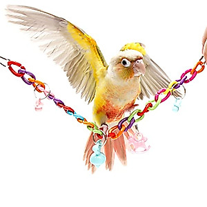 Youngever 12 Packs Bird Swing Toy, Parrot Toys Hanging Bell, Bird Cage Toys for Parrots, Finches, Macaws, Cockatiels