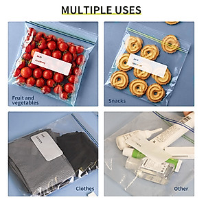 ARCLIBER Food Storage Bags Resealable Plastic Bags,Clear Durable Food Grade Zipper Bags Fresh and Refrigerated Moisture-Proof Storage 10.55 x 14 Inch,L