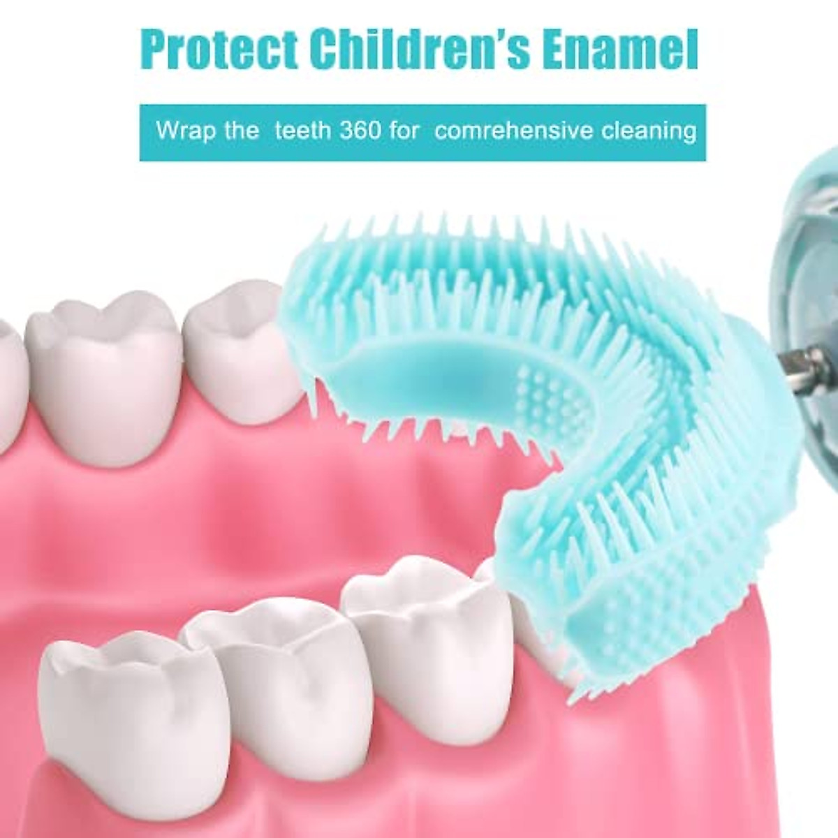 Ziliny Kids U Shaped Electric Toothbrush, Kids Automatic Timer Tooth Brush, Ultrasonic Automatic Toothbrushes with 3 Cleaning Modes, Waterproof Auto Toothbrush for Children Toddler (Age 3-7, Blue)