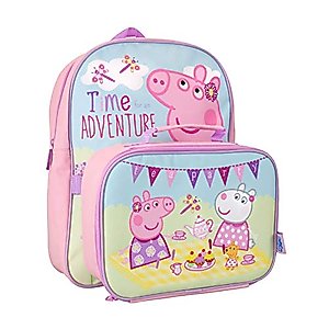Peppa Pig Kids Backpack and Lunch Box Set Pink